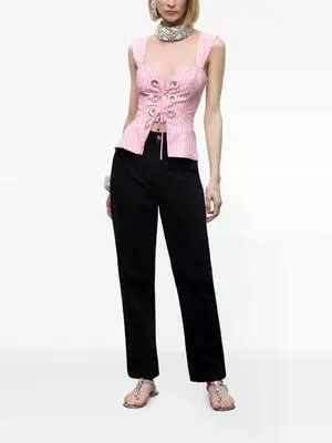 AREA Striped Corset Top - Pink