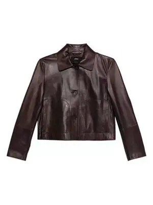 ARMA Button-fastening Lambskin Leather Jacket - Brown