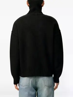 AMI Paris De Coeur Roll-neck Sweater In Felted Merino Wool