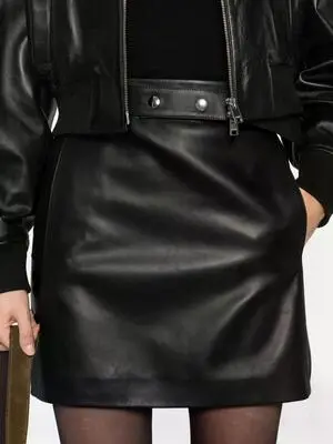 ARMA Belted Leather Mini Skirt