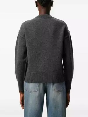 AMI Paris De Coeur Crew Neck Wool Sweater - Grey