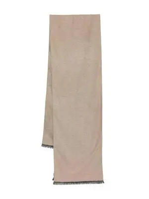 Emporio Armani Fringed Silk Scarf - Neutrals
