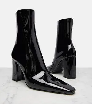 Saint Laurent Rainer 90 Patent Leather Ankle Boots