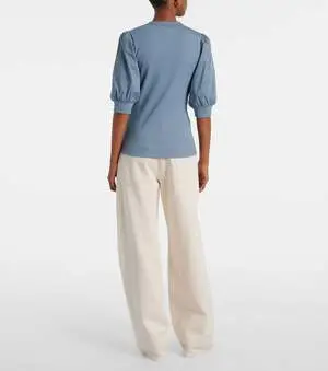 Veronica Beard Coralee Cotton-blend Blouse - Blue