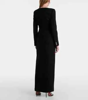 Alessandra Rich Wool-blend Twill Bouclé Maxi Skirt