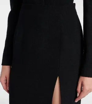 Alessandra Rich Wool-blend Twill Bouclé Maxi Skirt