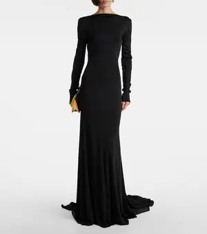 David Koma Gathered Jersey Gown - Black