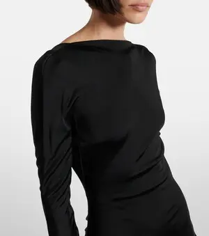 David Koma Gathered Jersey Gown - Black