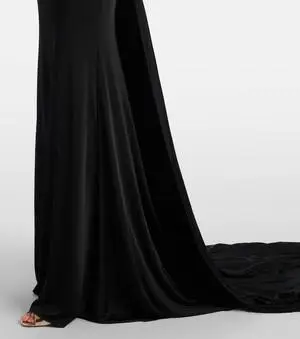 David Koma Gathered Jersey Gown - Black