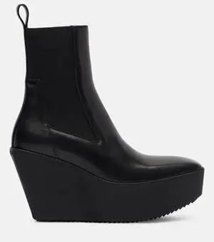 Rick Owens Beatle Leather Platform Ankle Boots