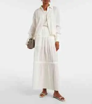 TOTEME Cotton Maxi Skirt - White
