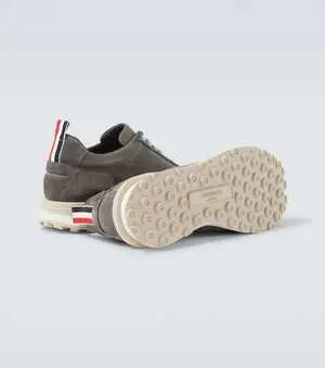 Thom Browne Suede-trimmed Leather And Fabric Sneakers