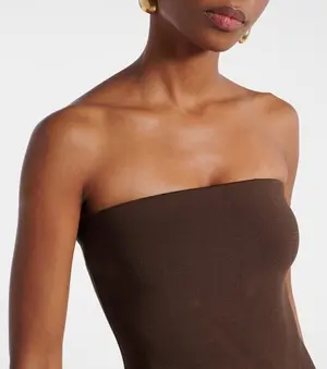 Simkhai Izzy Taffeta Midi Dress - Brown