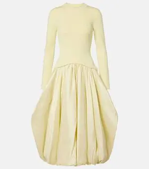 Simkhai Simkhai Izzy Taffeta Midi Dress Yellow