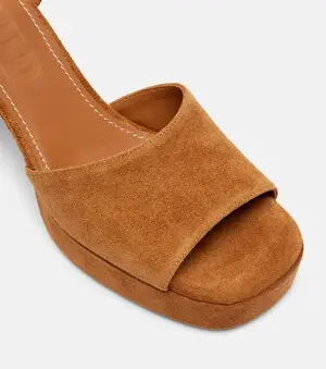 Staud Jodie 105 Suede Platform Sandals