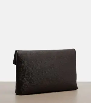 Saint Laurent Cassandre Leather Pouch - Brown