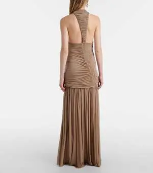 Christopher Esber Orion Gathered Ruched Gown - Beige