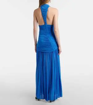 Christopher Esber Orion Gathered Ruched Gown - Blue