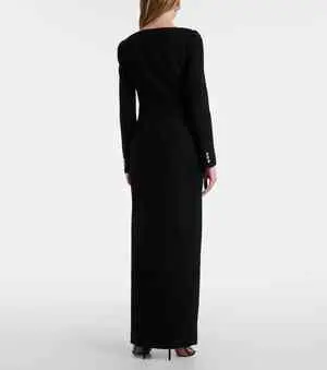 Alessandra Rich Wool-blend Bouclé Jacket - Black