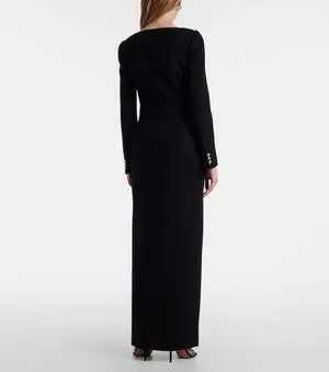 Alessandra Rich Wool-blend Twill Bouclé Jacket With Silver Hardware