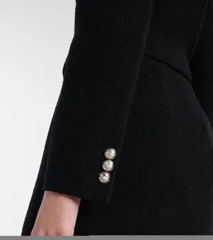Alessandra Rich Wool-blend Twill Bouclé Jacket With Silver Hardware