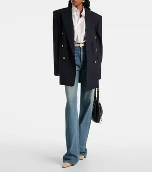 Saint Laurent Jill 95 Leather Ankle Boots - Beige
