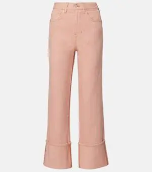 Veronica Beard Dylan Straight Jeans - Pink