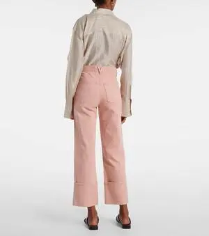 Veronica Beard Dylan Straight Jeans - Pink