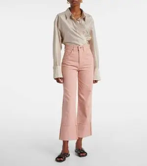 Veronica Beard Dylan Straight Jeans - Pink