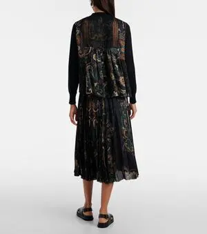 Sacai Cotton Tulle Cardigan - Blue