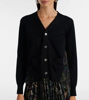 Sacai Cotton Tulle Cardigan - Blue