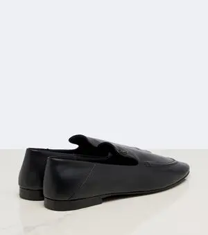 Saint Laurent Alain Convertible Leather Loafers - Black
