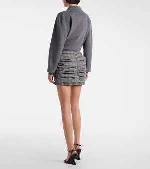 Magda Butrym Checked Wool And Cashmere Miniskirt