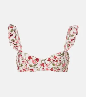 Agua Bendita Kiwi Floral Bikini Top - Multicoloured