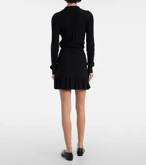 Alessandra Rich Cotton And Cashmere Miniskirt