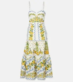 Farm Rio Printed Cotton Midi Dress