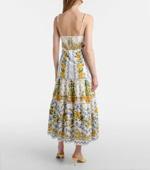 Farm Rio Printed Cotton Midi Dress