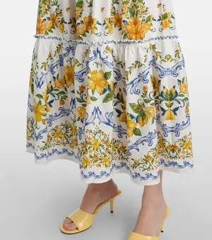 Farm Rio Printed Cotton Midi Dress
