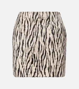 ROTATE BY BIRGER CHRISTENSEN Zebra-print Cotton-blend Miniskirt