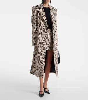 ROTATE BY BIRGER CHRISTENSEN Zebra-print Cotton-blend Miniskirt