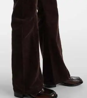 7 For All Mankind Twisted Dojo Tailorless Corduroy Flared Pants - Brown