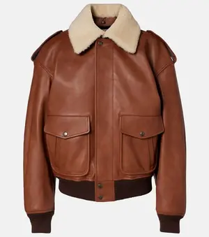 Saint Laurent Shearling-trimmed Leather Bomber Jacket
