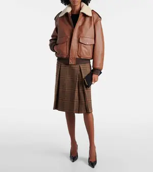 Saint Laurent Shearling-trimmed Leather Bomber Jacket