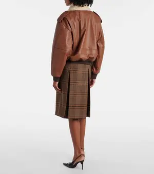 Saint Laurent Shearling-trimmed Leather Bomber Jacket