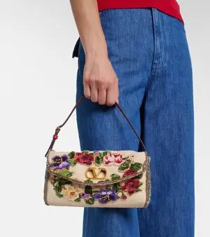 Valentino Garavani Devain Small Beaded Shoulder Bag