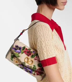 Valentino Garavani Devain Small Beaded Shoulder Bag