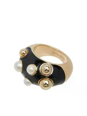Nina Ricci Embellished Ring - Gold