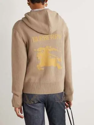 Burberry Cashmere And Wool-blend Hoodie - Beige