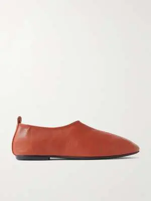 Dries Van Noten Leather Ballerina Flats - Brick