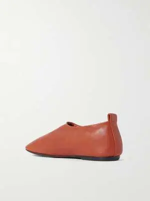 Dries Van Noten Leather Ballerina Flats - Brick